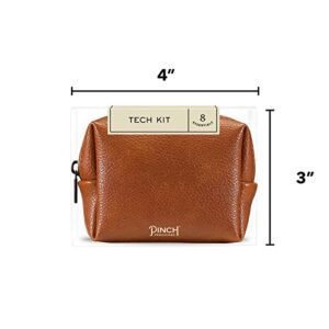 Pinch Provisions Tech Kit, Cognac Includes 8 Must-Have Emergency Essential Items for Techies, Tech Accessories, Ideal Gift for Work, Christmas & Birthdays, Portable Pouch