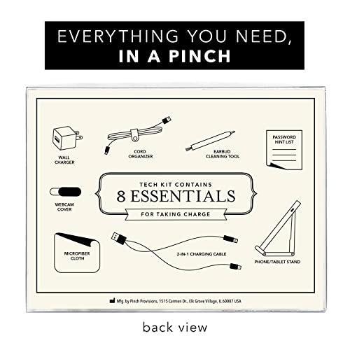 Pinch Provisions Tech Kit, Cognac Includes 8 Must-Have Emergency Essential Items for Techies, Tech Accessories, Ideal Gift for Work, Christmas & Birthdays, Portable Pouch