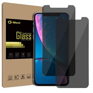 g-most privacy screen protector for iphone x/xs, 2.5d premium anti-spy tempered glass screen cover shield guard for apple iphone x/10/xs (2-pack)