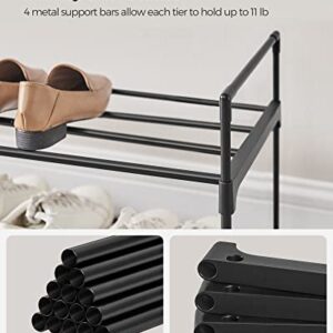 SONGMICS Shoe Rack, 2 Tier Shoe Organizer, Metal Shoe Storage Shelf for 10 Pairs of Shoes, Easy to Assemble, Entryway, Black ULSA12BK