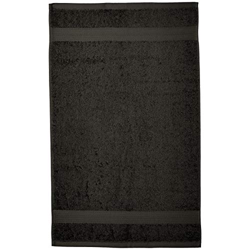 AmazonBasics Fade-Resistant Cotton Hand Towel - 6-Pack, Black