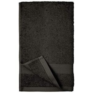 AmazonBasics Fade-Resistant Cotton Hand Towel - 6-Pack, Black