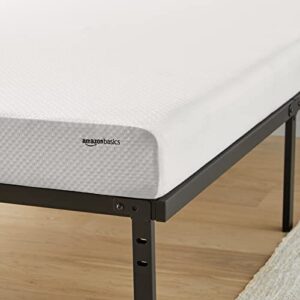 Amazon Basics Memory Foam Mattress, Soft Plush Feel, 8 Inch, Twin, White/Grey