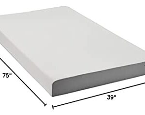 Amazon Basics Memory Foam Mattress, Soft Plush Feel, 8 Inch, Twin, White/Grey