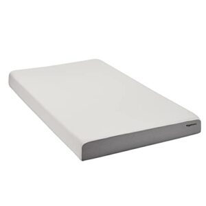 Amazon Basics Memory Foam Mattress, Soft Plush Feel, 8 Inch, Twin, White/Grey