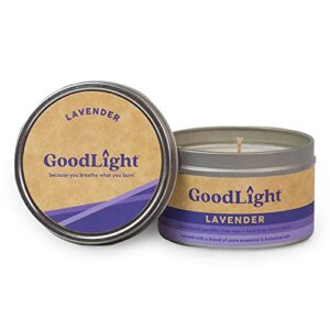 paraffin-free scented candle, tin candles, birthday gifts for women & men, 30-hour burn time (lavender, 6 oz)