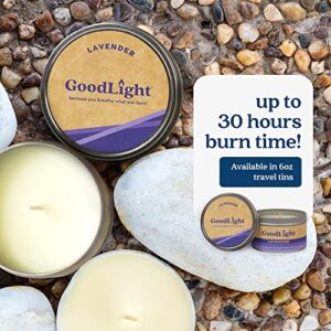 Paraffin-Free Scented Candle, Tin Candles, Birthday Gifts for Women & Men, 30-Hour Burn Time (Lavender, 6 oz)