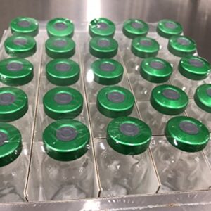 25pk 10ml Sterile Clear Injection Vial Green Aluminum Seals