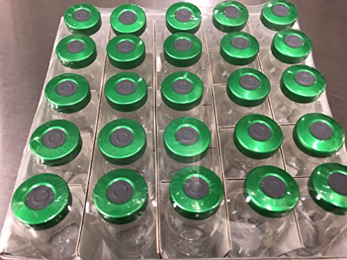 25pk 10ml Sterile Clear Injection Vial Green Aluminum Seals