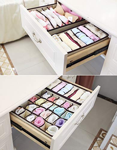 HOOPLE Foldable Organizers, Drawer Storage Boxes, Closet Organizer, Under Bed Organizer 4 Set Simple Houseware (White)