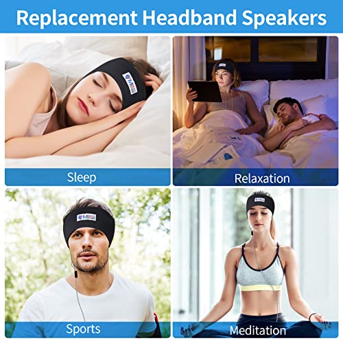 MMUSS Sleep Ultra Thin Pillow Speakers with Mic, Control Button for Sleep Headphones. Headband Headphone Replacement