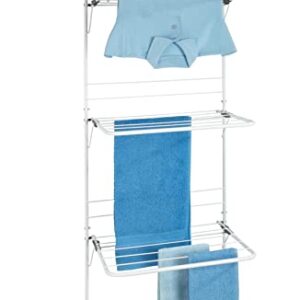 WENKO 63010100 Over The Door Laundry Dryer - Clothes Stand for Hanging up, Powder-Coated Metal, 51 x 142 x 41 cm, White