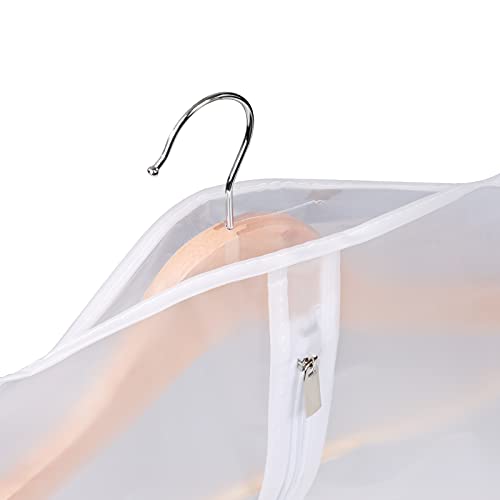 Univivi Clear Garment Bags for Hanging Clothes 60 inch Clear Dress Bags for Storage 6Pack Suit Cover for Long Gown Coat