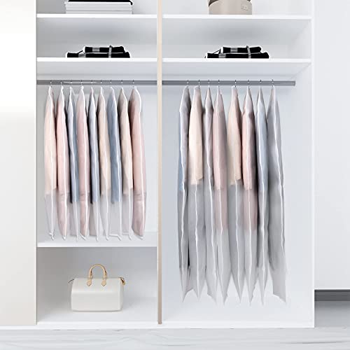 Univivi Clear Garment Bags for Hanging Clothes 60 inch Clear Dress Bags for Storage 6Pack Suit Cover for Long Gown Coat