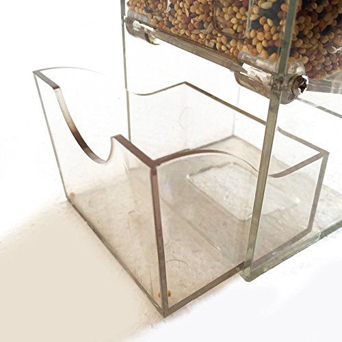 No Split Bird Seed Feeder for Cage,Parrot Automatic Foraging Systems Food Feeding Station with Perch,Heavty Acrylic,One-Step Moulding