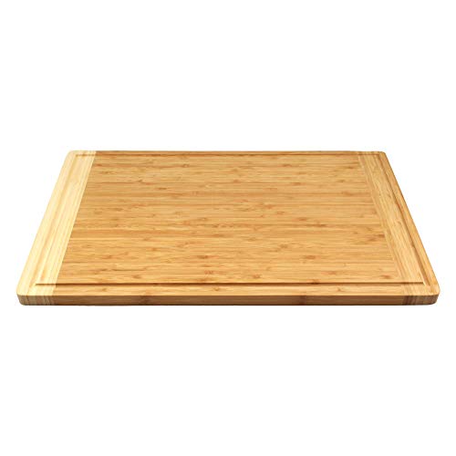 BambooMN Universal Premium Pull Out Cutting Boards - Under Counter Replacement - Designed To Fit Standard Slots - Heavy Duty Kitchen Board with Juice Groove - 22" x 14" x 0.75" - 1 Piece