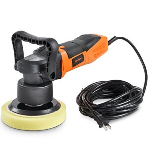 VonHaus 6" Dual Action Polisher Machine Kit, Random Orbital Buffer with 6 Variable Speeds for Cars, Boats, Tiles - Includes 4 Polishing Pads, Wash Mitt, Microfiber Cloth and Carrying Bag