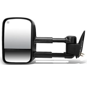 dna motoring twm-001-t111-bk-l powered heated towing mirror compatible with 03-06 silverado suburban avalanche tahoe sierra yukon, left side