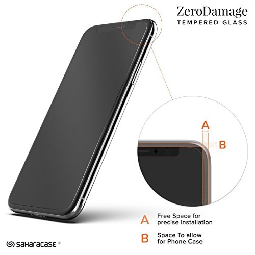 iPhone X/XS Case, SaharaCase Protective Kit Bundle + ZeroDamage Tempered Glass Screen Protector Rugged Protection Anti-Slip Grip Shockproof Bumper Anti-Scratch Back Slim Fit - Clear Rose Gold