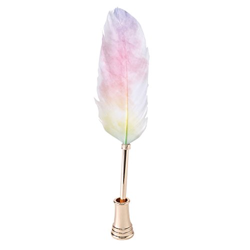 SPICE OF LIFE Feather Quill Pen & Stand Holder - Pink - Ballpen Set, Office/School Accessories