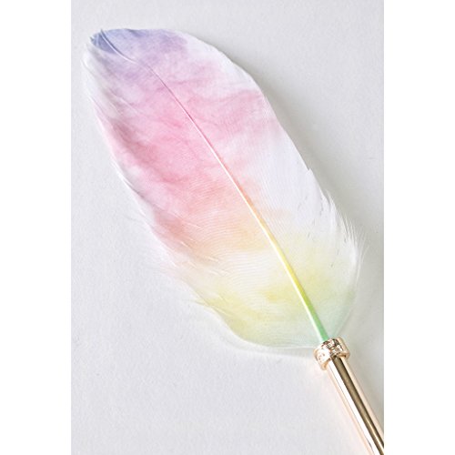 SPICE OF LIFE Feather Quill Pen & Stand Holder - Pink - Ballpen Set, Office/School Accessories