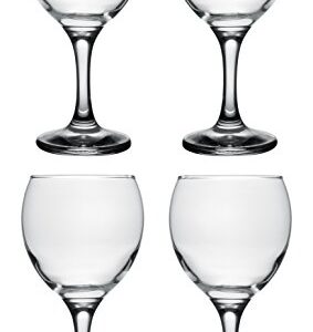 Red Co. Set of 4 Classic Glass 8.75 fl oz Stemmed All-Purpose White Wine Goblets, Clear