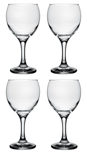 Red Co. Set of 4 Classic Glass 8.75 fl oz Stemmed All-Purpose White Wine Goblets, Clear