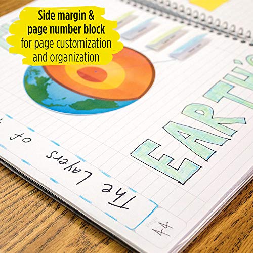 Five Star Interactive Notetaking, 1 Subject, College Ruled Spiral Notebooks, 100 Sheets, 11" x 8-1/2", 3 Pack (38581)