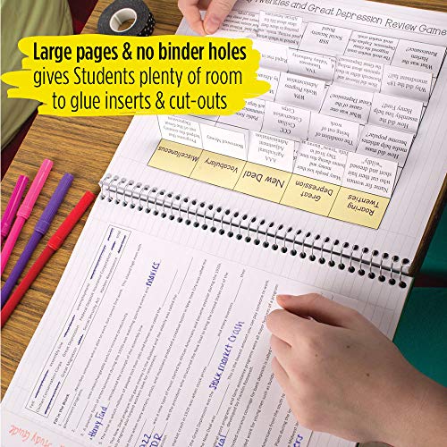 Five Star Interactive Notetaking, 1 Subject, College Ruled Spiral Notebooks, 100 Sheets, 11" x 8-1/2", 3 Pack (38581)