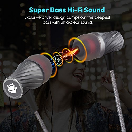 MINDBEAST Super Bass 90%-Noise Isolating Earbuds with Microphone and Case-Amazing Sound Effects and Game Experience for Women, Men, Kids-Headphone Jack Compatible with Apple, Samsung, Sony, Xbox