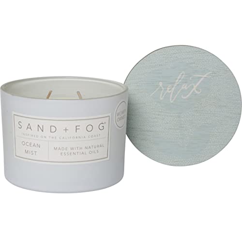 Sand + Fog Ocean Mist Double Wick Candle With Essntial Oils 12 Oz