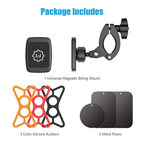 WixGear Universal Magnetic Bicycle & Motorcycle Handlebar Phone Holder for Cell Phones and GPS with Fast Swift-Snap Technology,