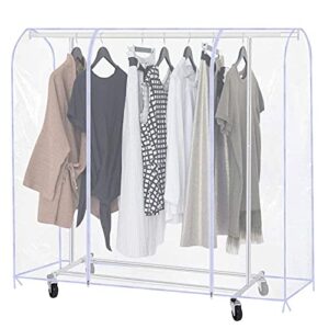 71" garment bags for hanging clothes, garment bag, clear garment rack cover, clothes rack cover for storage,hanging clothes storage wardrobe bag sealed clothes cover for coats suits sweaters dresses