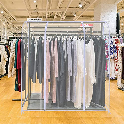 71" Garment Bags For Hanging Clothes, Garment Bag, Clear Garment Rack Cover, Clothes Rack Cover For Storage,Hanging Clothes Storage Wardrobe Bag Sealed Clothes Cover For Coats Suits Sweaters Dresses