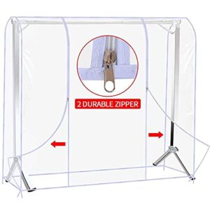 71" Garment Bags For Hanging Clothes, Garment Bag, Clear Garment Rack Cover, Clothes Rack Cover For Storage,Hanging Clothes Storage Wardrobe Bag Sealed Clothes Cover For Coats Suits Sweaters Dresses