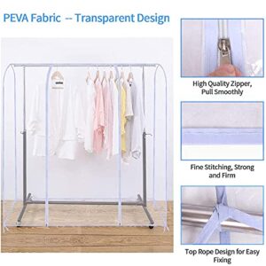 71" Garment Bags For Hanging Clothes, Garment Bag, Clear Garment Rack Cover, Clothes Rack Cover For Storage,Hanging Clothes Storage Wardrobe Bag Sealed Clothes Cover For Coats Suits Sweaters Dresses