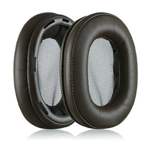 Jecobb MDR-1R Earpads Replacement Memory Foam & Protein Leather Ear Cushion Pads Cover for Sony MDR-1R, MDR-1RNC Headphones (Brown)