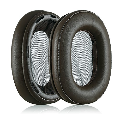 Jecobb MDR-1R Earpads Replacement Memory Foam & Protein Leather Ear Cushion Pads Cover for Sony MDR-1R, MDR-1RNC Headphones (Brown)