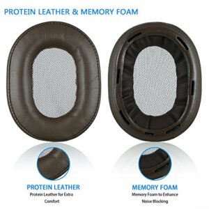 Jecobb MDR-1R Earpads Replacement Memory Foam & Protein Leather Ear Cushion Pads Cover for Sony MDR-1R, MDR-1RNC Headphones (Brown)