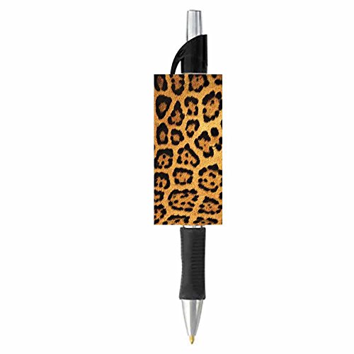 Leopard Animal Print Pen - Black or Blue Writing Ink - Wildlife Nature Design - Stationery Gift - Office Business School Supplies (BLACK INK)