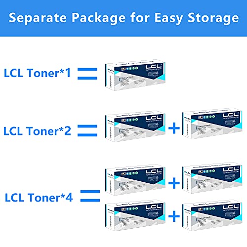 LCL Compatible Toner Cartridge Replacement for Dell 3840 S3840 S3840CDN 3845 S3845CDN 593-BCBC 1KTWP 593-BCBF G7P4G 593-BCBE C6DN5 593-BCBD XMHGR High Yield (4-Pack Black Cyan Magenta Yellow)