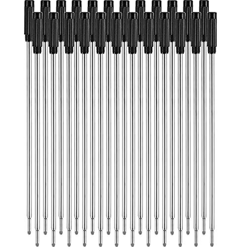 Jovitec 24 Pieces Replaceable Ballpoint Pen Refills Metal Pen Ink Refills Smooth Writing 4.5 Inch (11.6 cm) and 1 mm Medium Tip (Black)