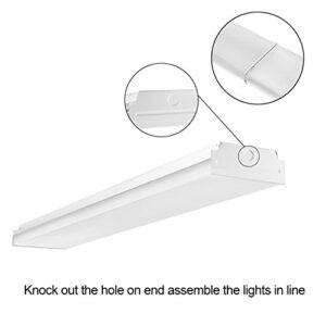 FaithSail 4FT LED Wraparound Garage Shop Lights, 40W 4400lm 4000K Neutral White, 48 Inch LED Wrap Light Flush Mount Linear Office Ceiling Lighting Fixture, 4 Foot Fluorescent Light Replacement, 8 Pack