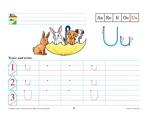 Writing With Phonics K5 Manuscript - Abeka 5 Year Old Kindergarten Manuscript Phonics Penmanship Student Work Book