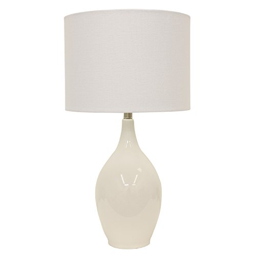 Decor Therapy TL15460 Annabelle Ceramic Table Lamp, High Gloss White