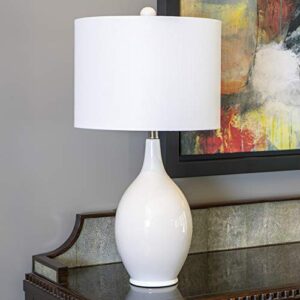 Decor Therapy TL15460 Annabelle Ceramic Table Lamp, High Gloss White