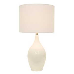 Decor Therapy TL15460 Annabelle Ceramic Table Lamp, High Gloss White