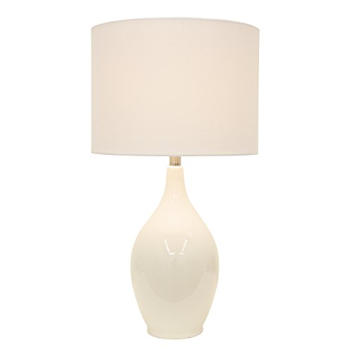 Decor Therapy TL15460 Annabelle Ceramic Table Lamp, High Gloss White