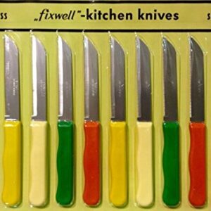 Fixwell Stainless Steel Multi Purpose Knives, 12 pcs, RED GREEN