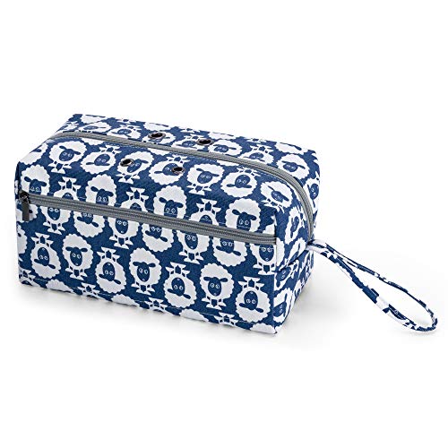 Luxja Yarn Storage Bag, Carrying Knitting Bag for Yarn Skeins, Crochet Hooks, Knitting Needles (up to 10 Inches) and Other Small Accessories (Large, Sheep)